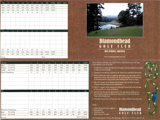 Scorecard - Diamondhead Golf Country Club